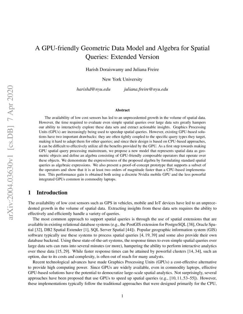 A GPU-friendly Geometric Data Model and Algebra for Spatial Queries ...