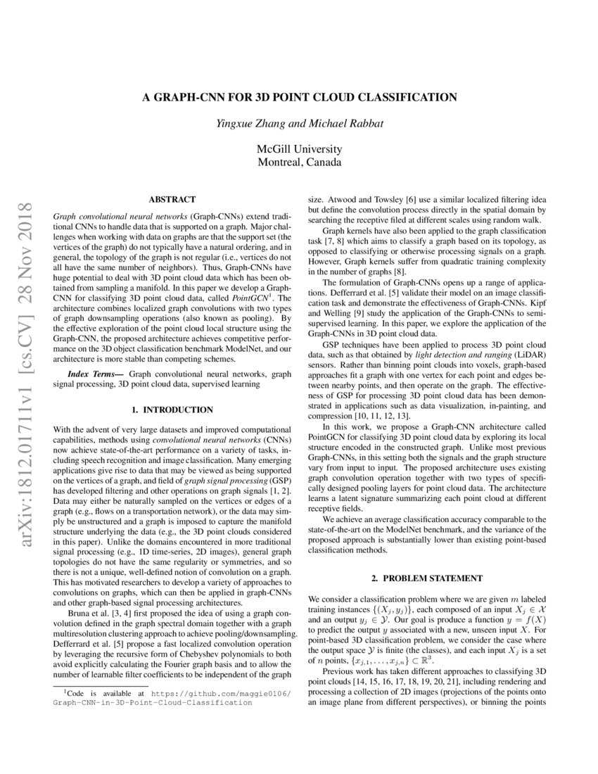 A Graph-CNN for 3D Point Cloud Classification | DeepAI A Graph-CNN for 3D Point Cloud Classification | DeepAI
