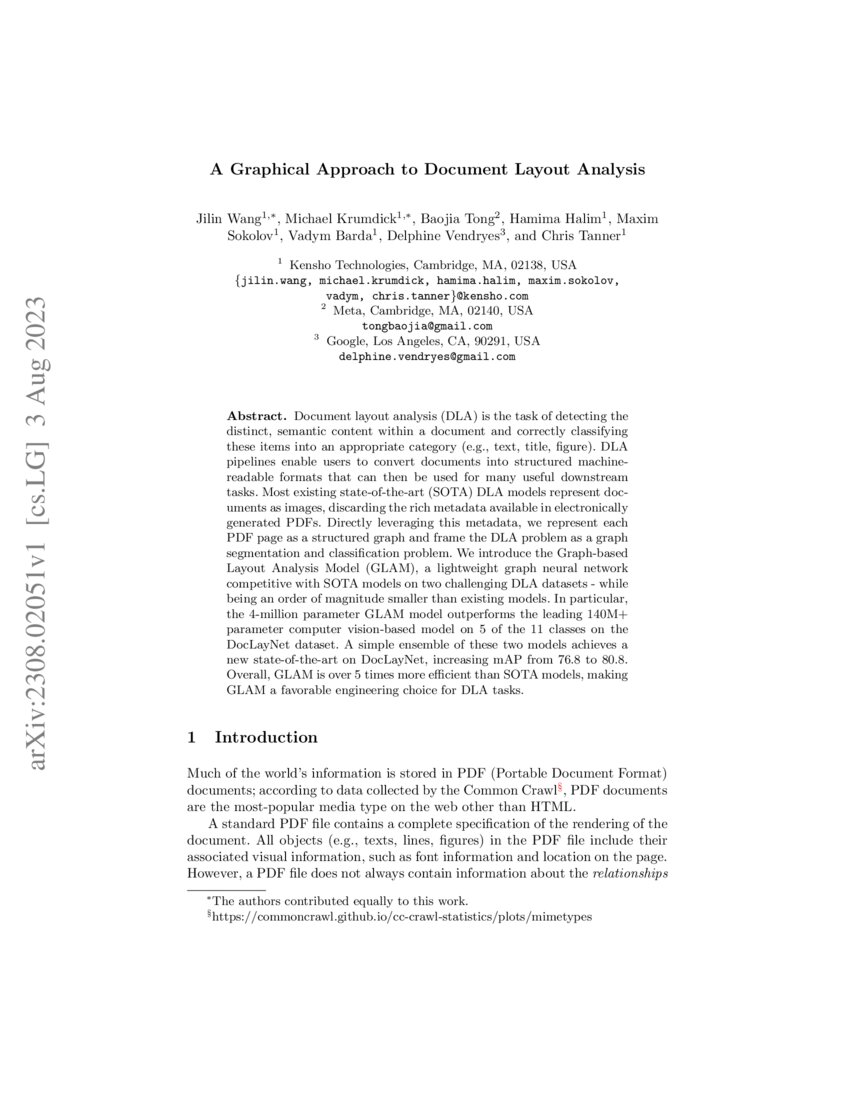 A Graphical Approach to Document Layout Analysis | DeepAI