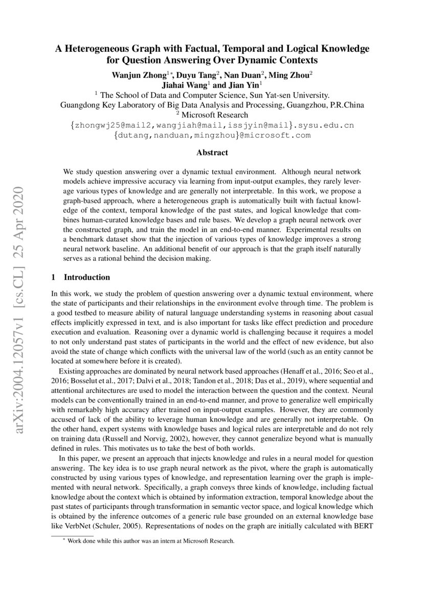 A Heterogeneous Graph with Factual, Temporal and Logical Knowledge for ... A Heterogeneous Graph with Factual, Temporal and Logical Knowledge for ...