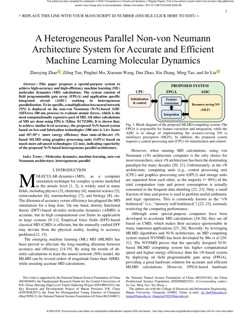 A Heterogeneous Parallel Non-von Neumann Architecture System for Accurate and Efficient Machine ...
