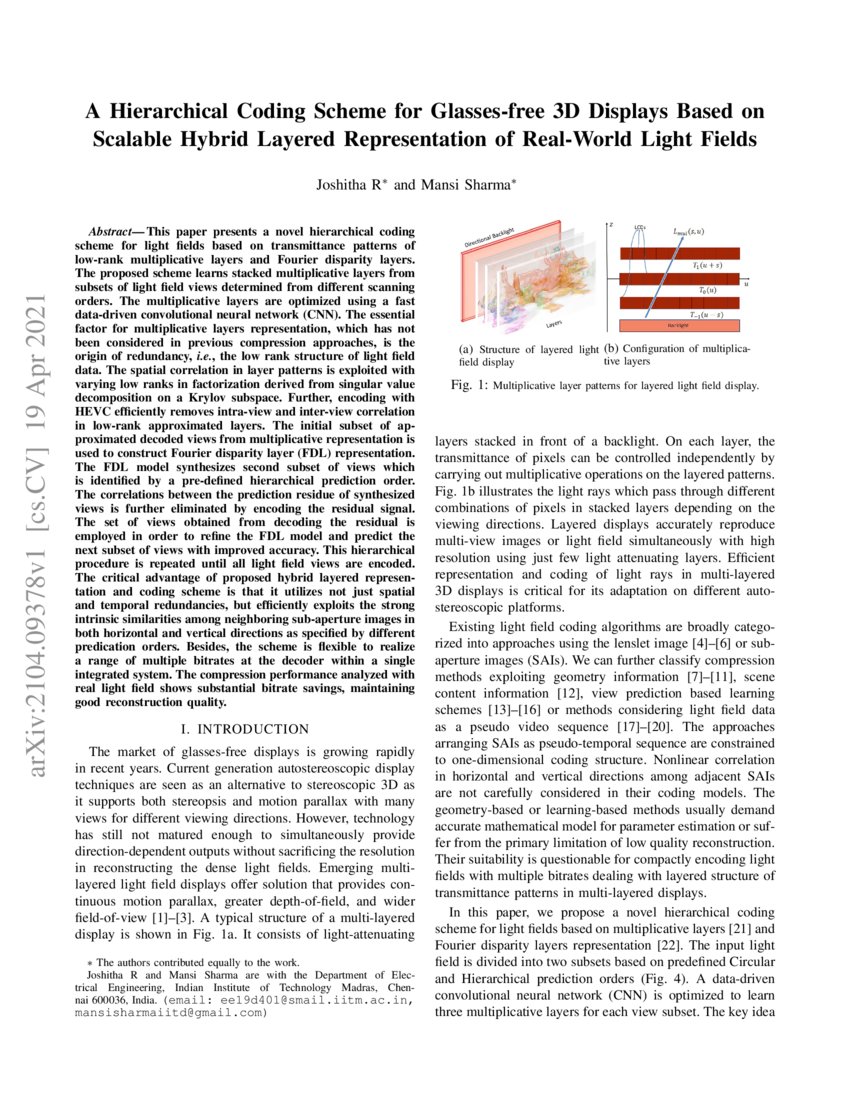 A Hierarchical Coding Scheme for Glasses-free 3D Displays Based on Scalable Hybrid Layered ...