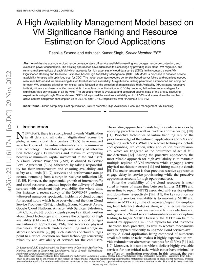 A High Availability Management Model Based On VM Significance Ranking a-high-availability-management-model-based-on-vm-significance-ranking