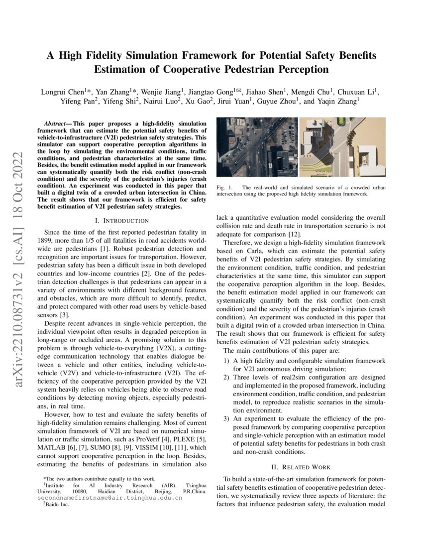 A High Fidelity Simulation Framework For Potential Safety Benefits