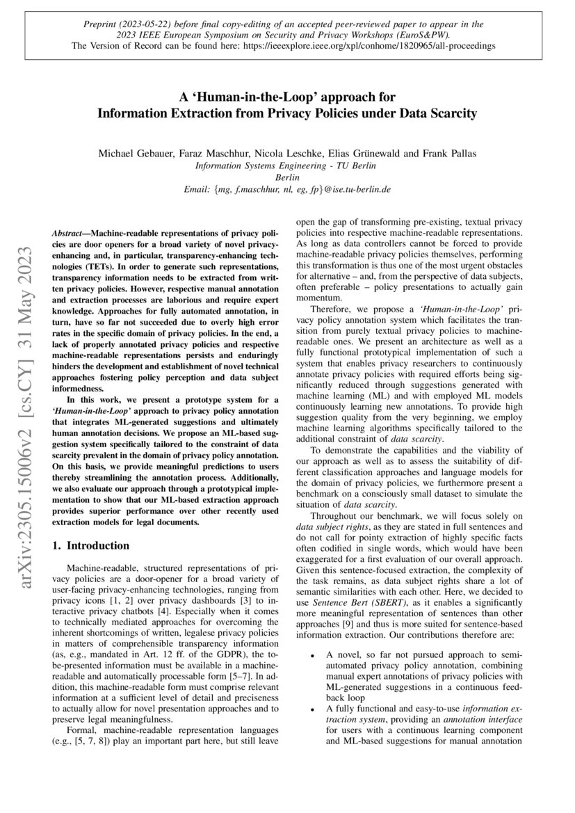 A Human-in-the-Loop Approach for Information Extraction from Privacy ... A Human-in-the-Loop Approach for Information Extraction from Privacy ...