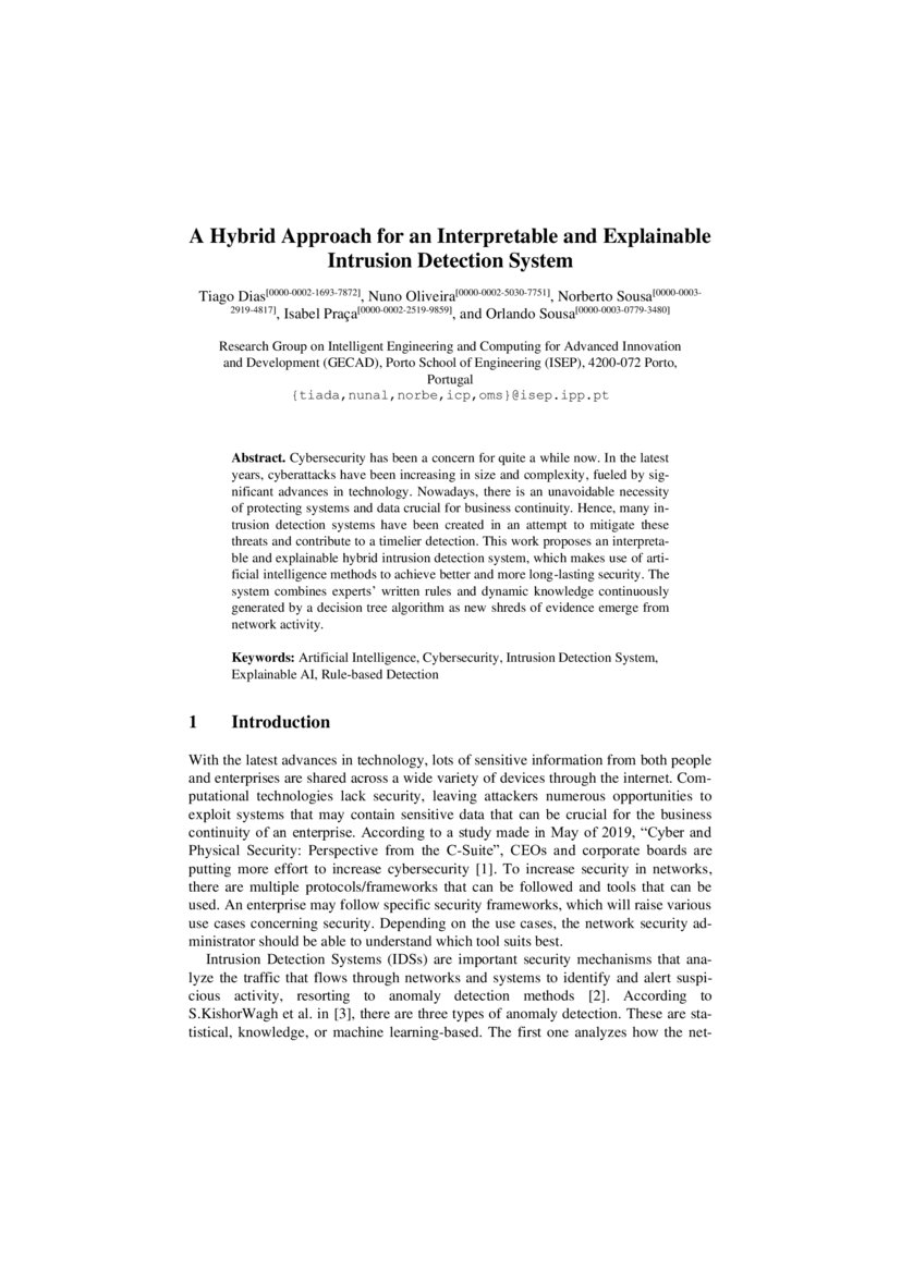 A Hybrid Approach For An Interpretable And Explainable Intrusion Detection System Deepai