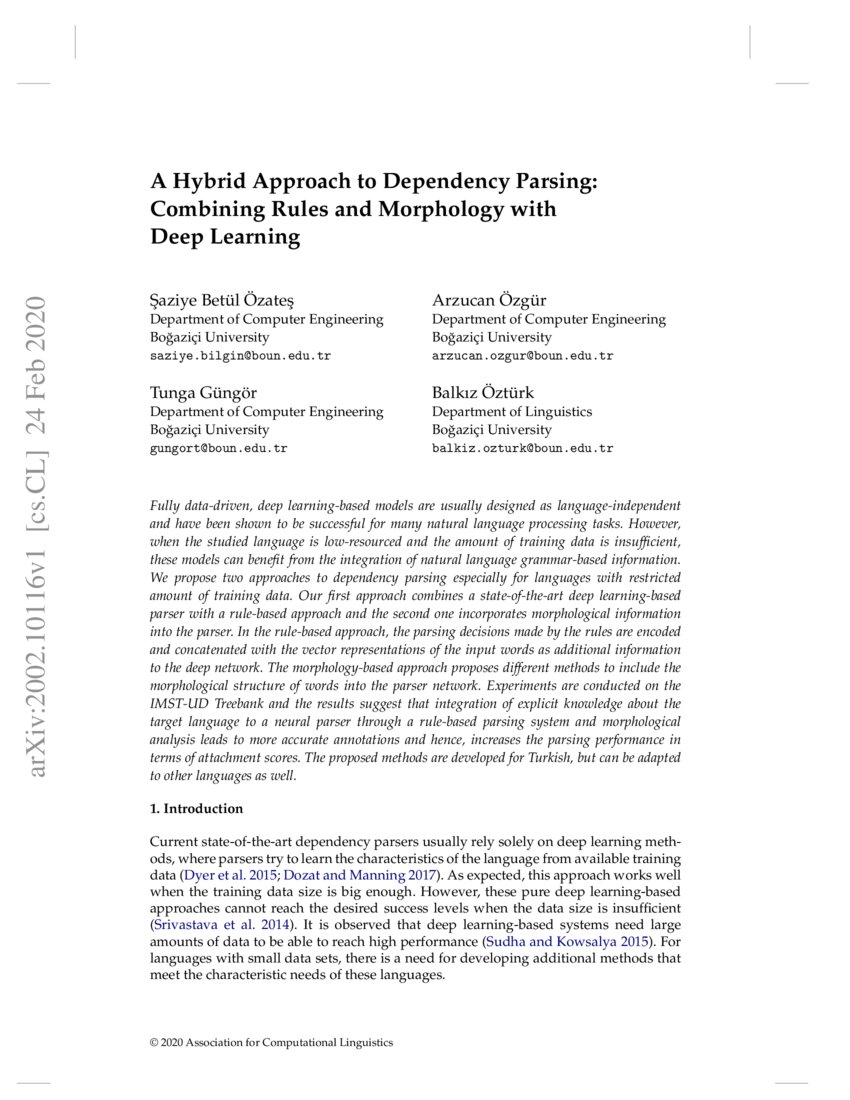 A Hybrid Approach to Dependency Parsing: Combining Rules and Morphology ...