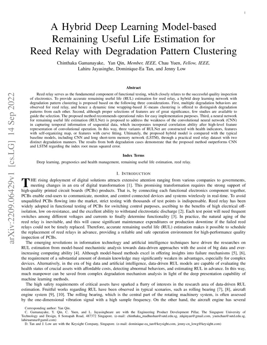 A Hybrid Deep Learning Model Based Remaining Useful Life Estimation For Reed Relay With