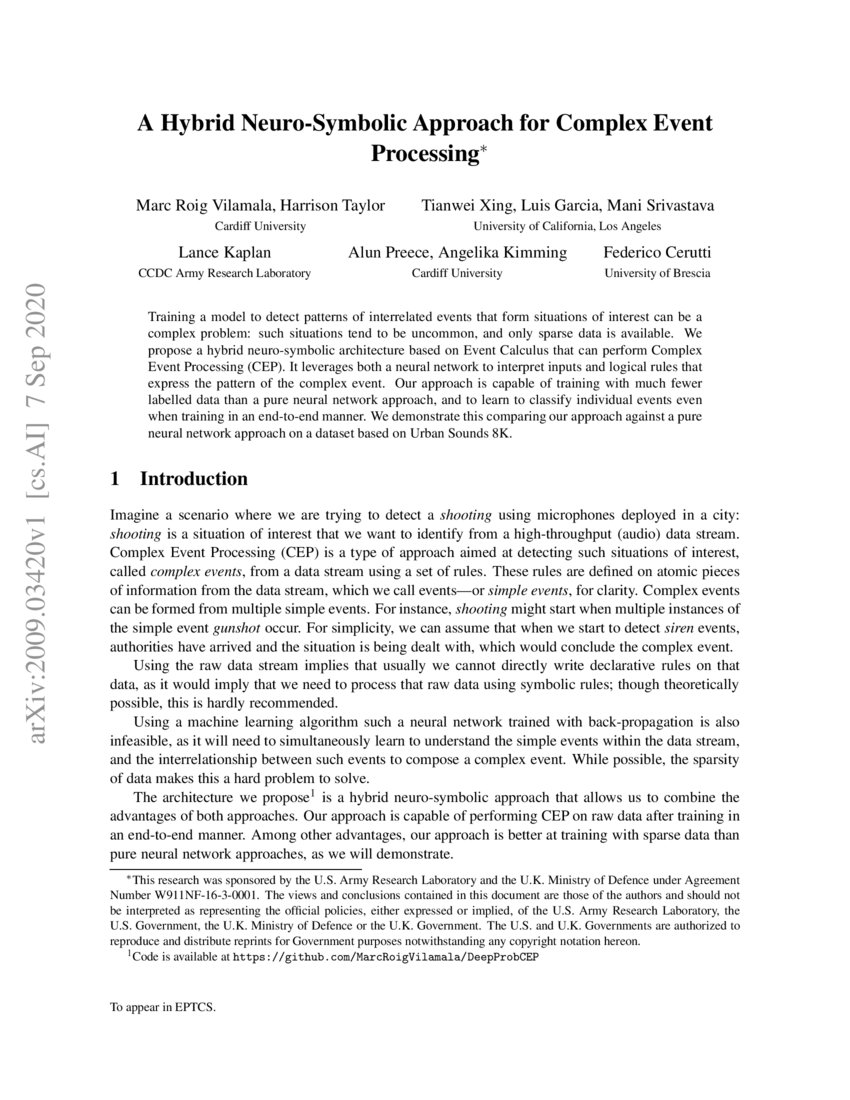 A Hybrid Neuro-Symbolic Approach for Complex Event Processing | DeepAI