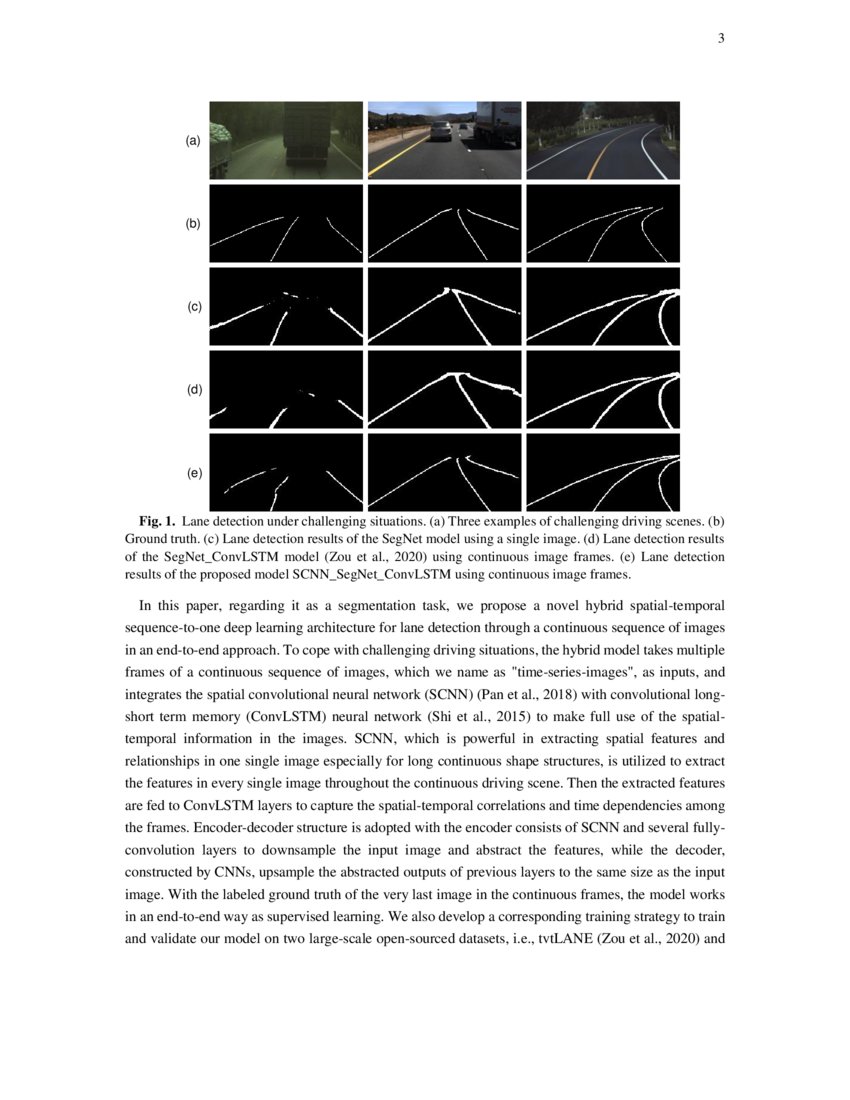 A Hybrid Spatial Temporal Sequence To One Neural Network Model For Lane Detection Deepai
