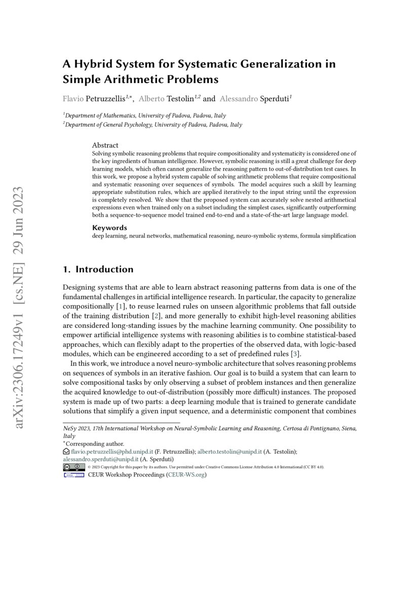 A Hybrid System For Systematic Generalization In Simple Arithmetic Problems Deepai