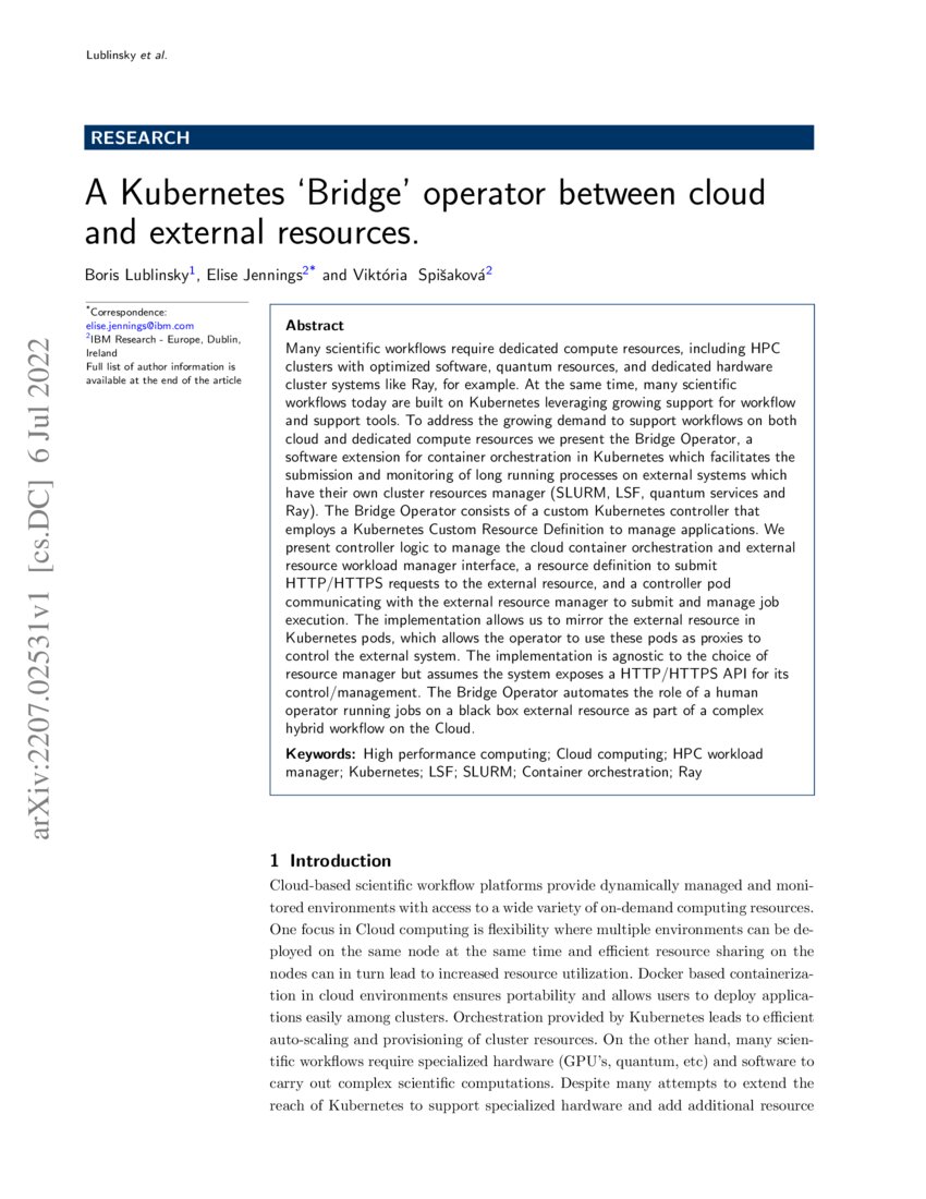 A Kubernetes Bridge Operator Between Cloud And External Resources