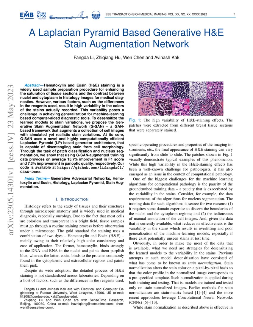A Laplacian Pyramid Based Generative H E Stain Augmentation Network | DeepAI