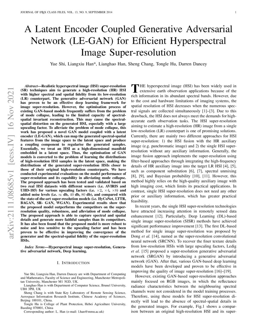 A Latent Encoder Coupled Generative Adversarial Network (LE-GAN) for ... A Latent Encoder Coupled Generative Adversarial Network (LE-GAN) for ...