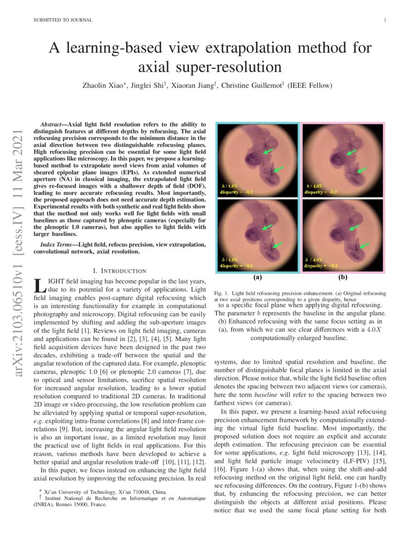 A learning-based view extrapolation method for axial super-resolution ...