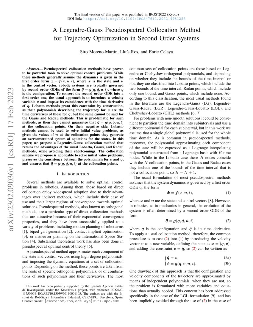 A Legendre Gauss Pseudospectral Collocation Method For Trajectory