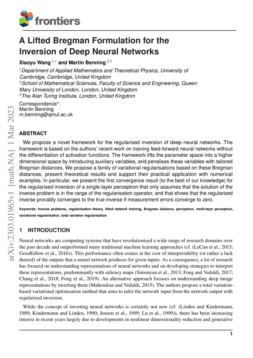 A Lifted Bregman Formulation for the Inversion of Deep Neural Networks | DeepAI