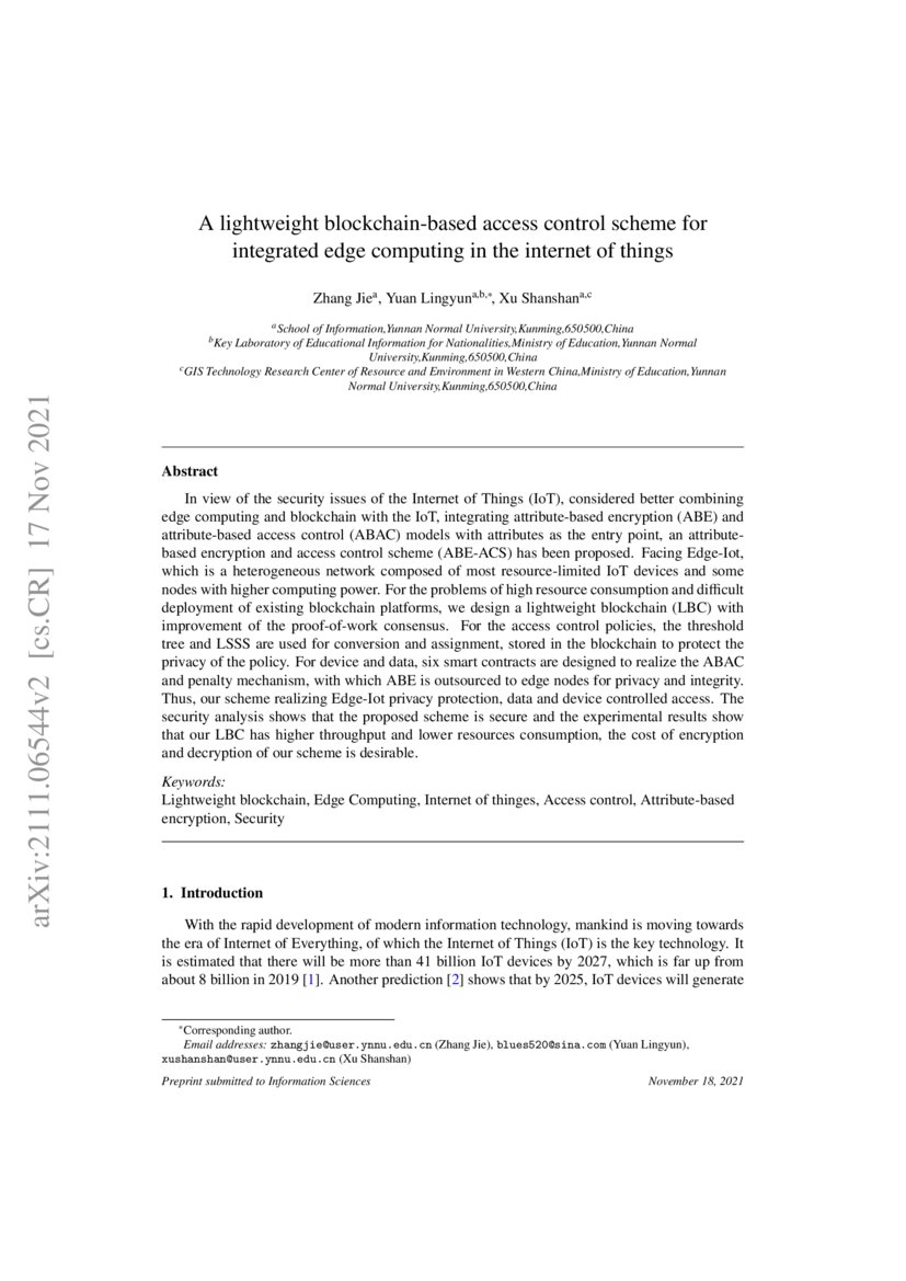 A Lightweight Blockchain Based Access Control Scheme For Integrated