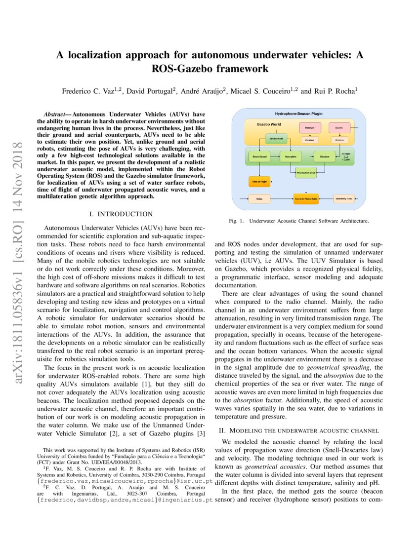 A localization approach for autonomous underwater vehicles: A ROS ...