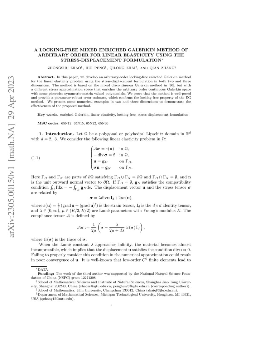 A Locking Free Mixed Enriched Galerkin Method Of Arbitrary Order For Linear Elasticity Using The
