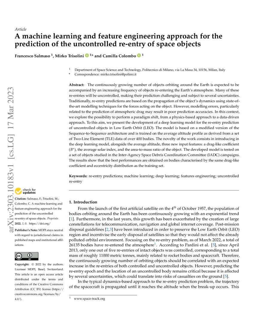 A machine learning and feature engineering approach for the prediction ...