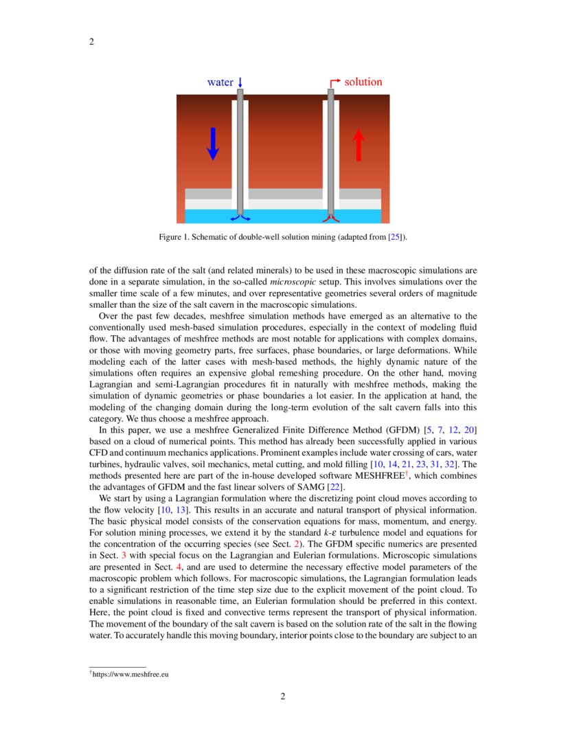 A Meshfree Generalized Finite Difference Method for Solution Mining Processes | DeepAI