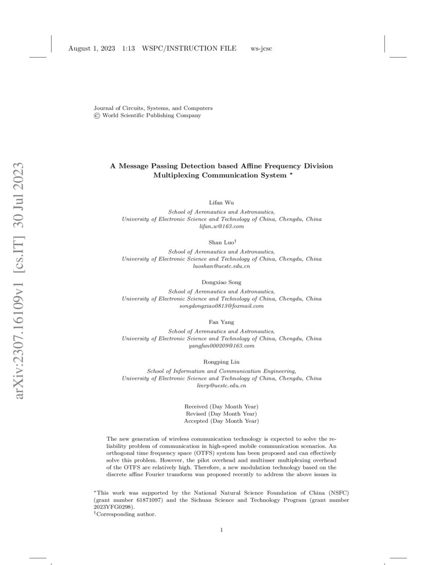 A Message Passing Detection Based Affine Frequency Division