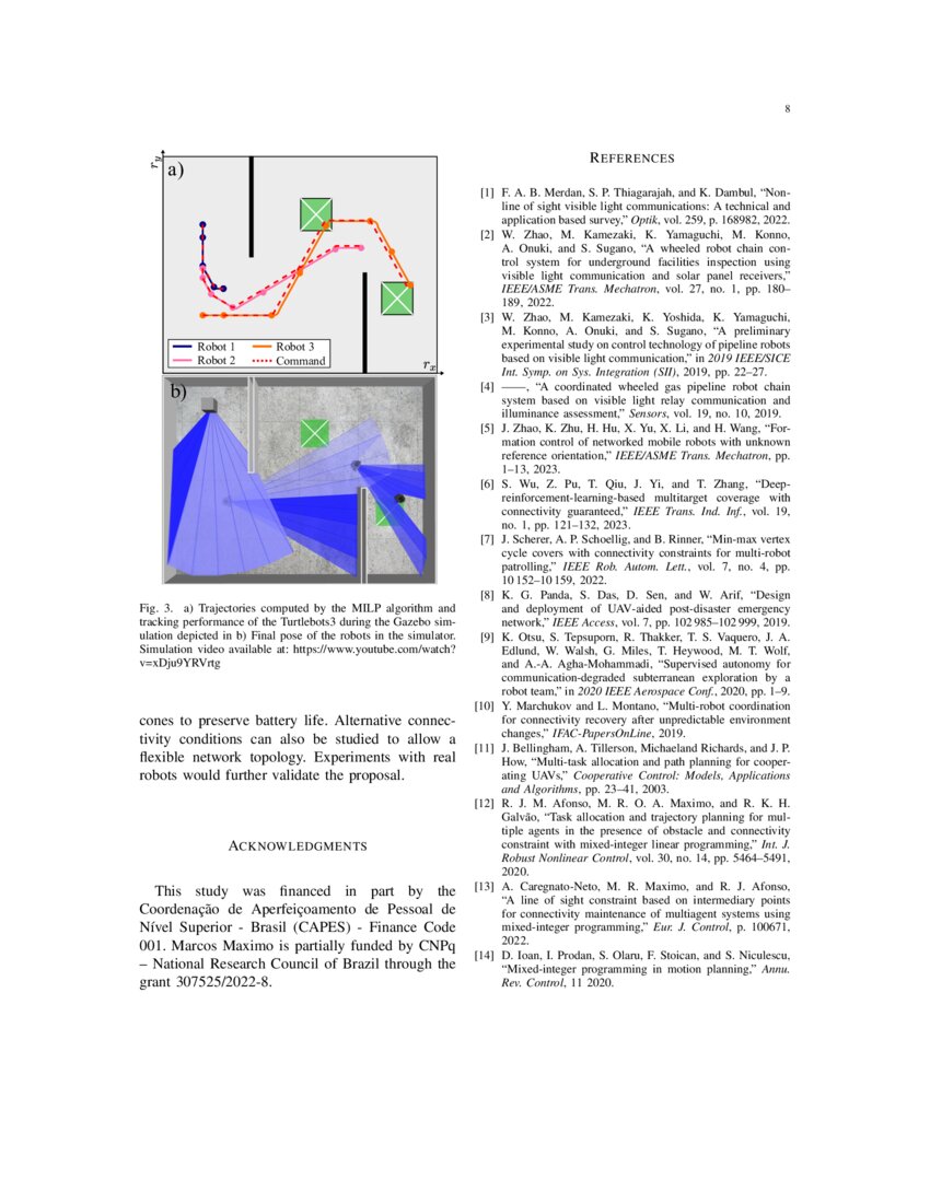 A Mixed Integer Approach For Motion Planning Of Nonholonomic Robots Under Visible Light 