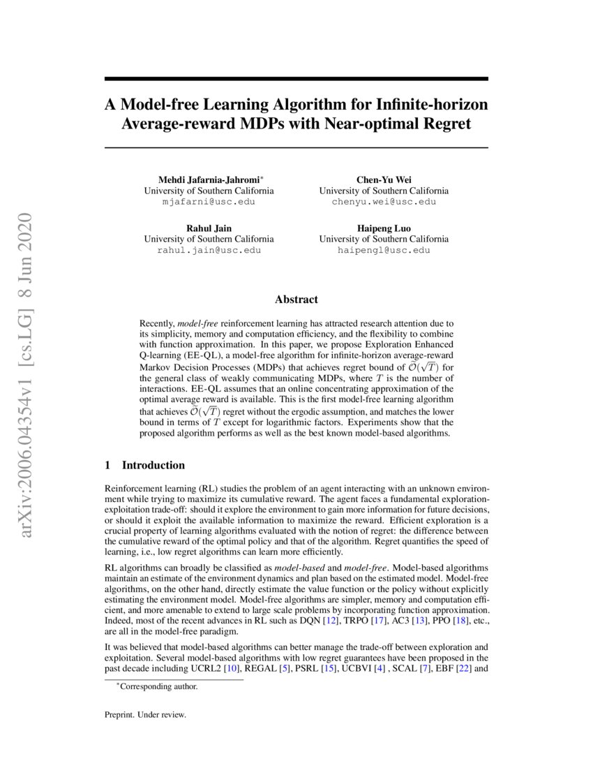 A Model-free Learning Algorithm for Infinite-horizon Average-reward MDPs with Near-optimal ...