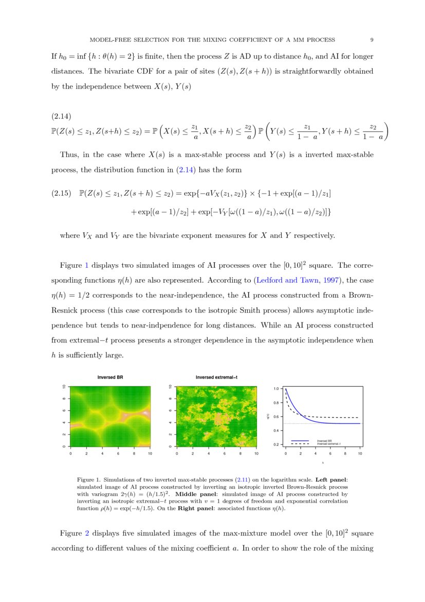 A Model Free Selection Criterion For The Mixing Coefficient Of Spatial