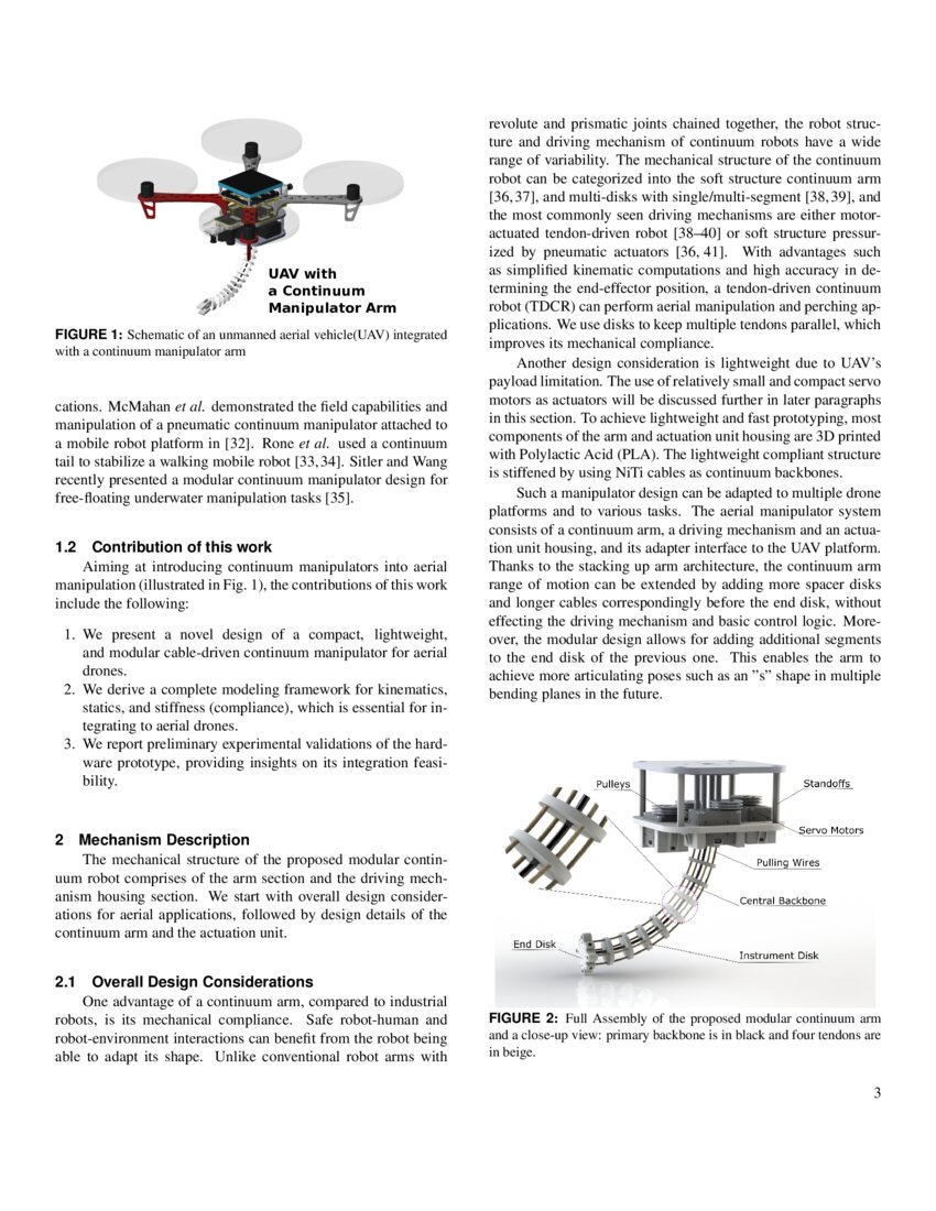 A Modular Continuum Manipulator for Aerial Manipulation and Perching ...