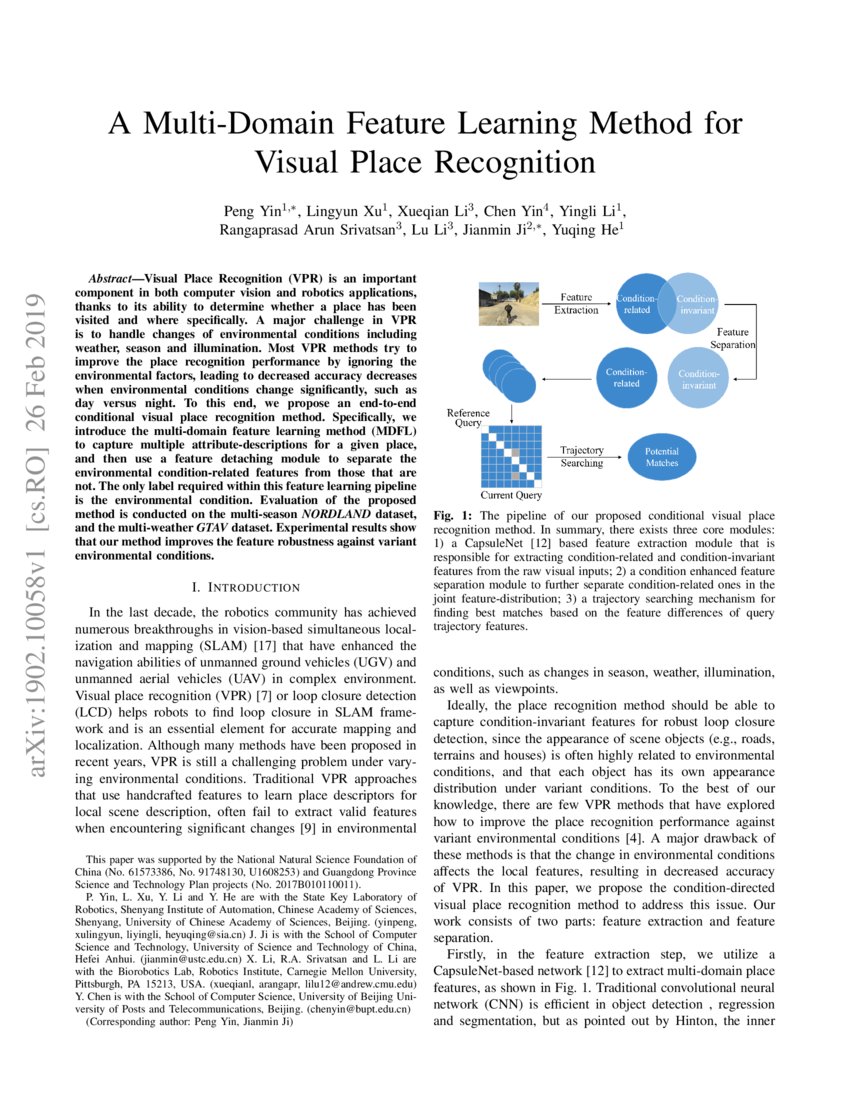 A Multi-Domain Feature Learning Method for Visual Place Recognition | DeepAI