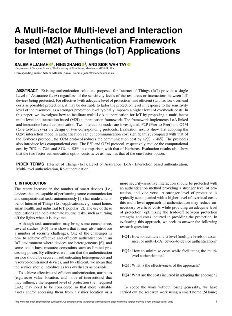 A Multi Factor Multi Level And Interaction Based M2i Authentication