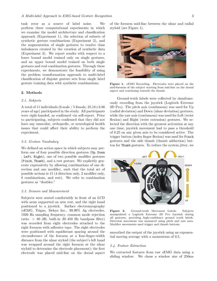 A Multi Label Classification Approach To Increase Expressivity Of Emg Based Gesture Recognition