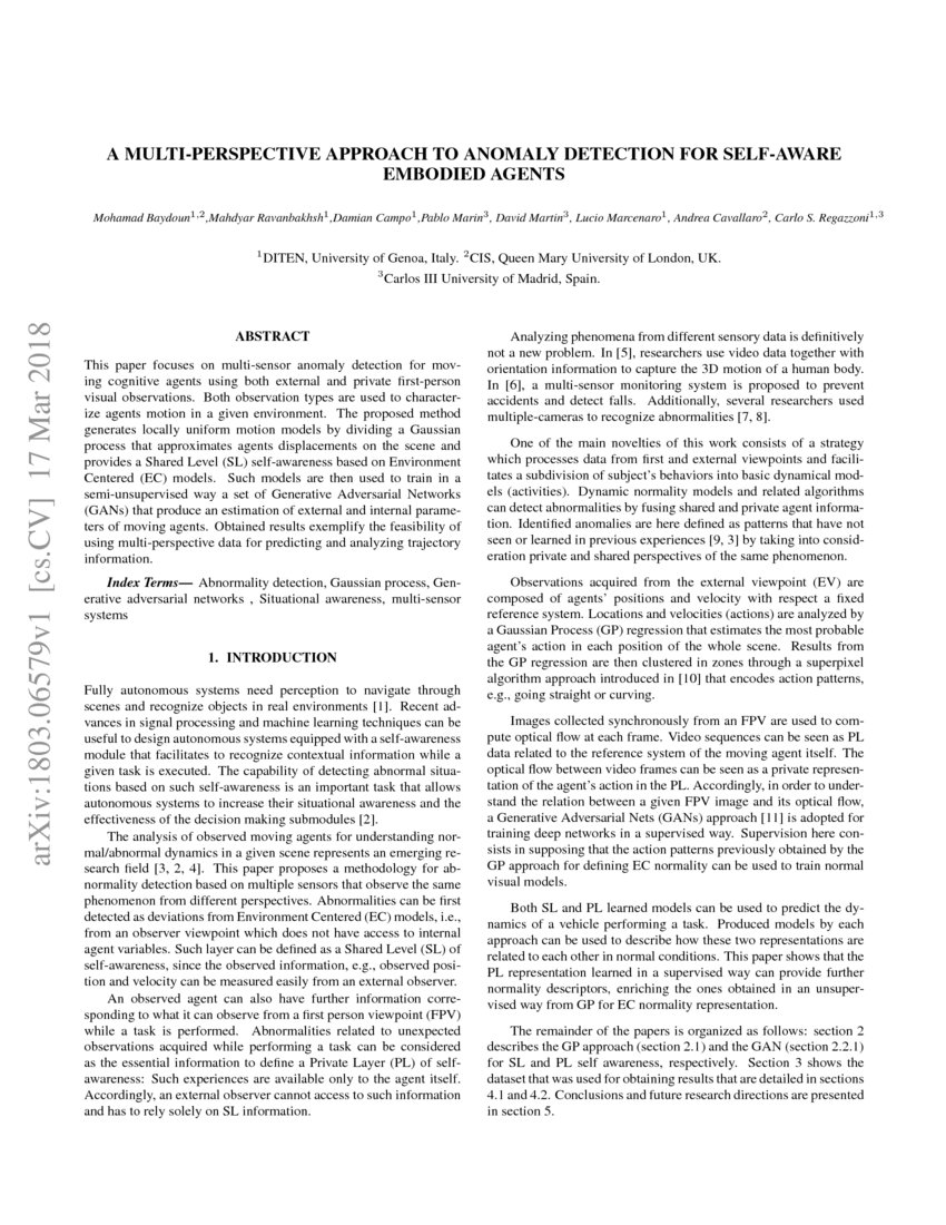 A Multi-perspective Approach To Anomaly Detection For Self-aware ...