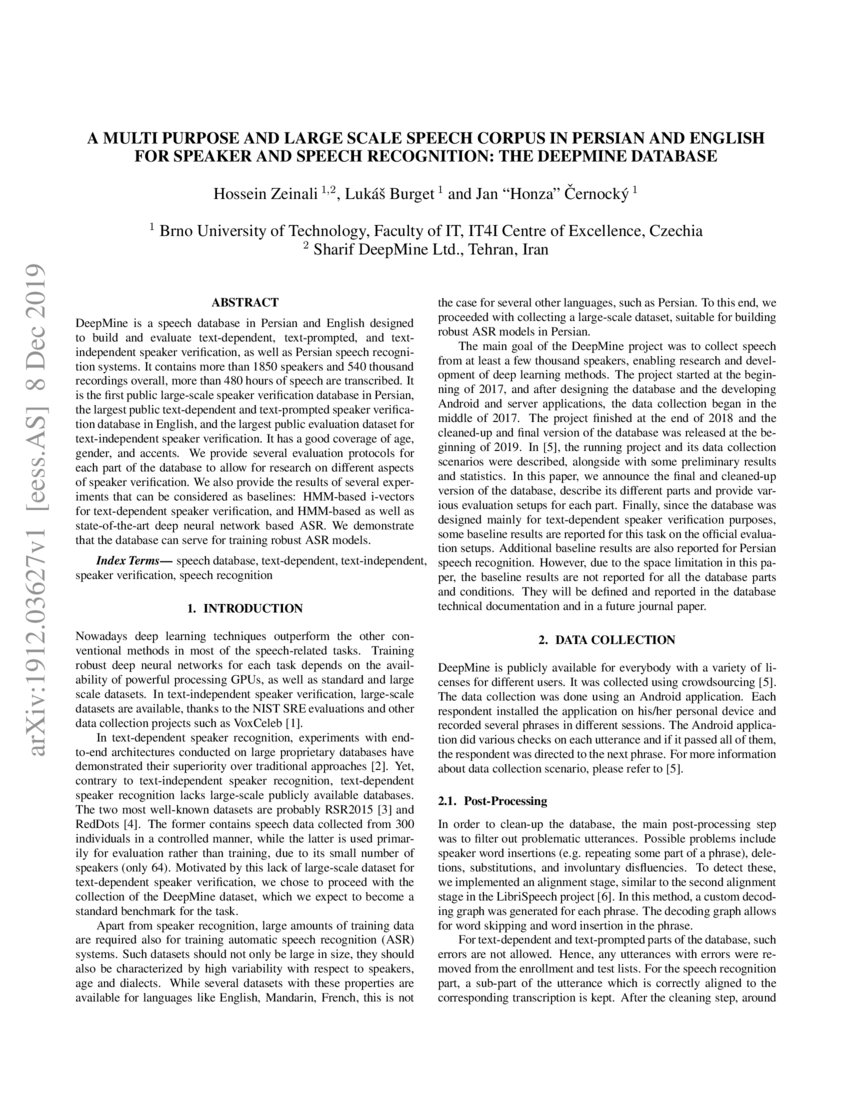 A Multi Purpose and Large Scale Speech Corpus in Persian and English ...
