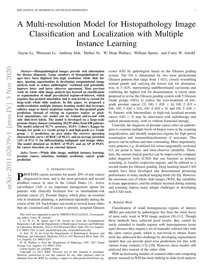 A Multi Resolution Model For Histopathology Image Classification And Localization With Multiple