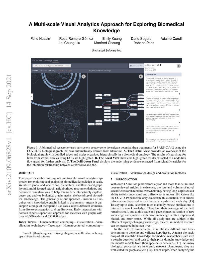 A Multi-scale Visual Analytics Approach for Exploring Biomedical Knowledge | DeepAI