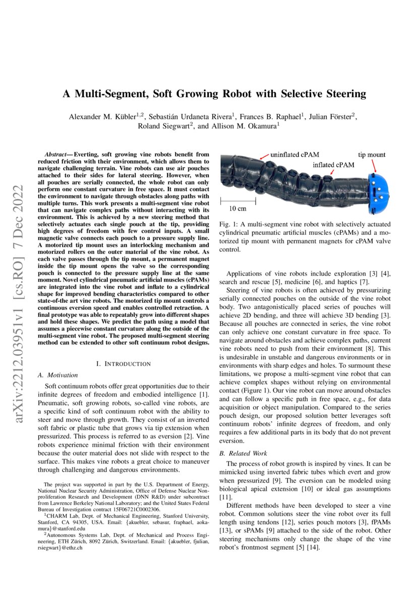 A Multi-Segment, Soft Growing Robot with Selective Steering | DeepAI