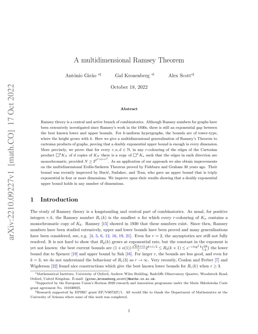 A multidimensional Ramsey Theorem | DeepAI