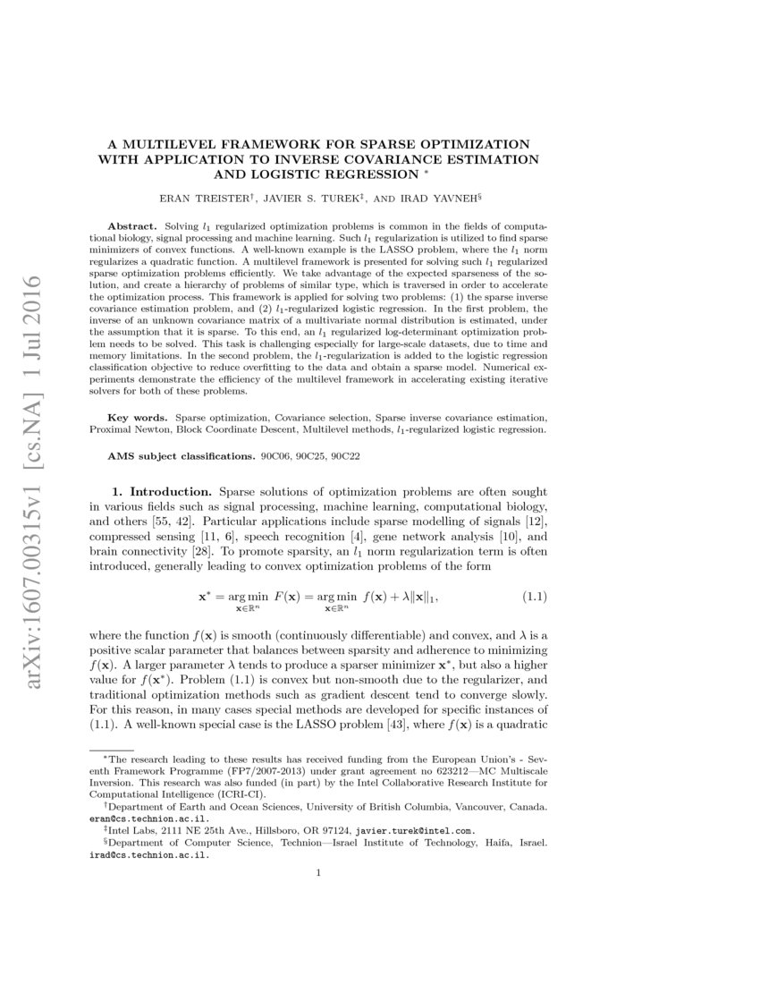 A Multilevel Framework For Sparse Optimization With Application To Inverse Covariance Estimation