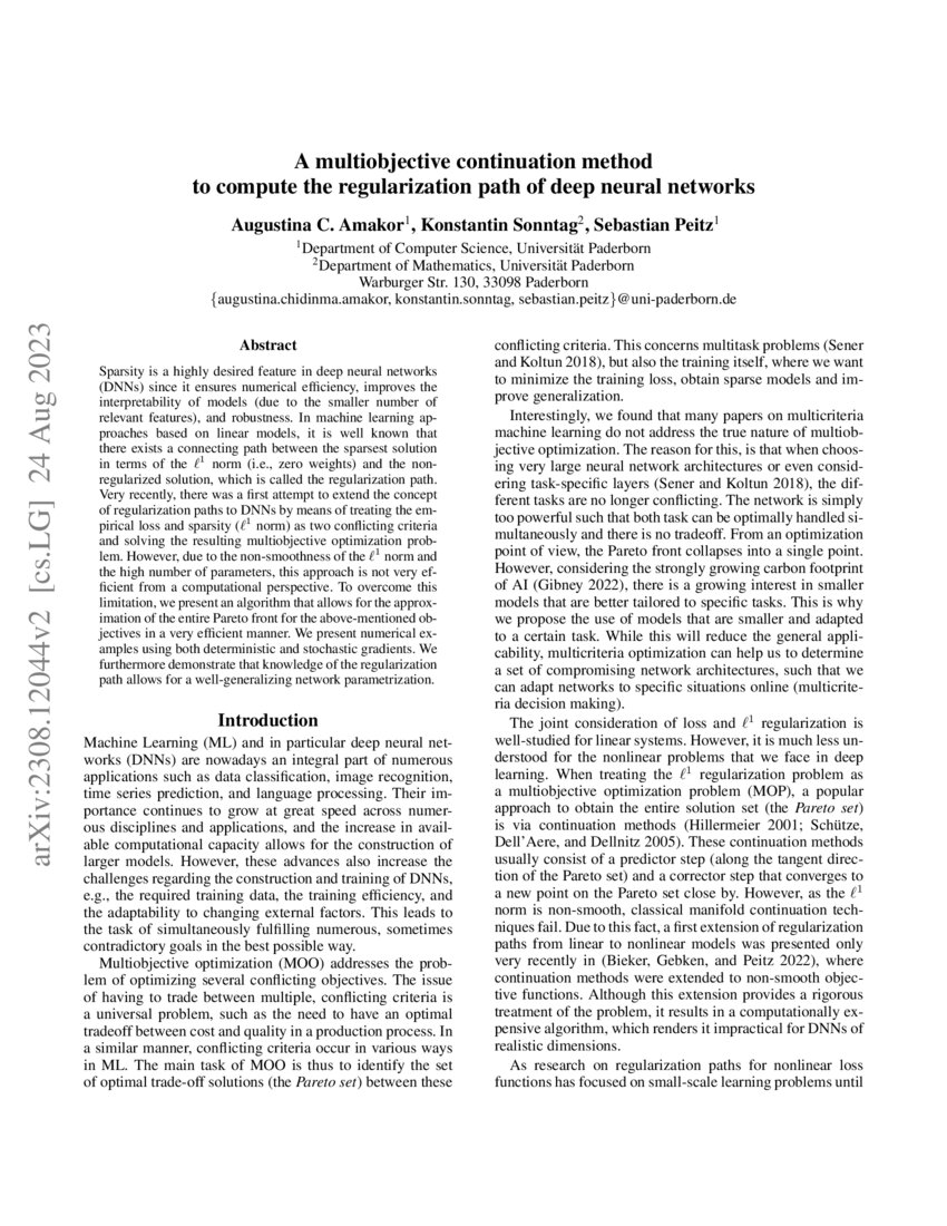 A Multiobjective Continuation Method To Compute The Regularization Path