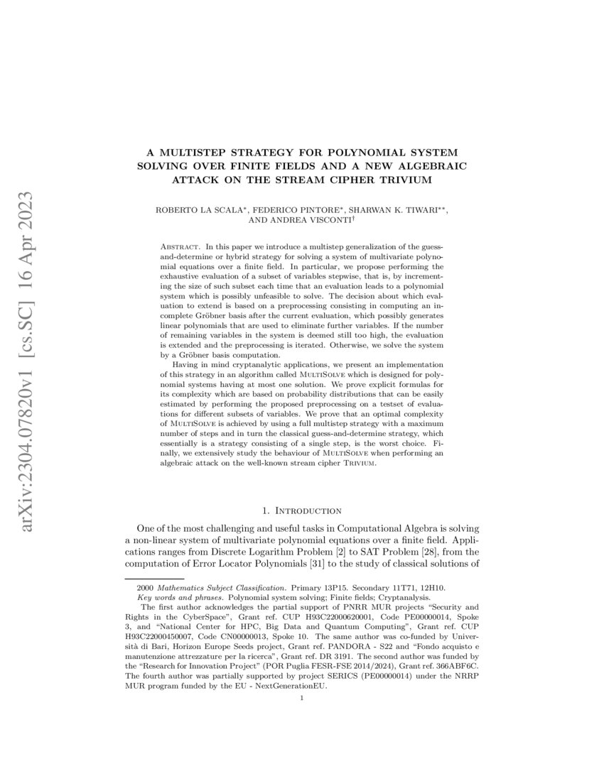 A Multistep Strategy For Polynomial System Solving Over Finite Fields And A New Algebraic Attack