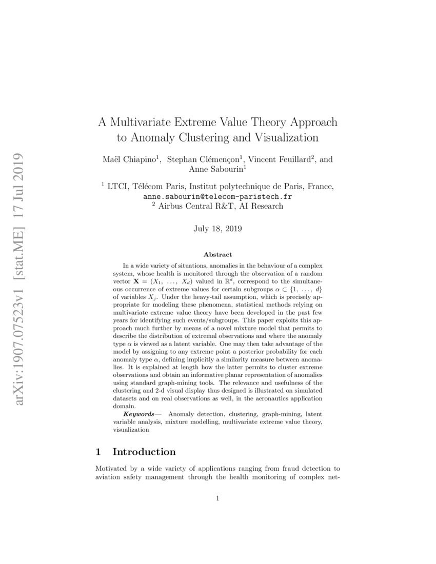 A Multivariate Extreme Value Theory Approach to Anomaly Clustering and Visualization | DeepAI