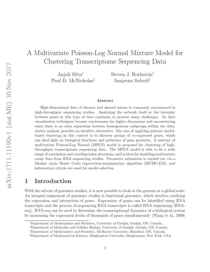 A Multivariate Poisson Log Normal Mixture Model For Clustering Transcriptome Sequencing Data