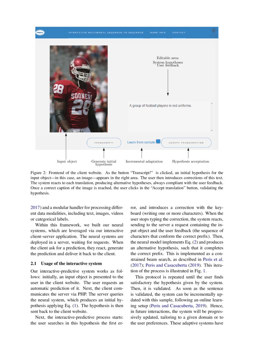 A Neural, Interactive-predictive System for Multimodal Sequence to Sequence Tasks | DeepAI