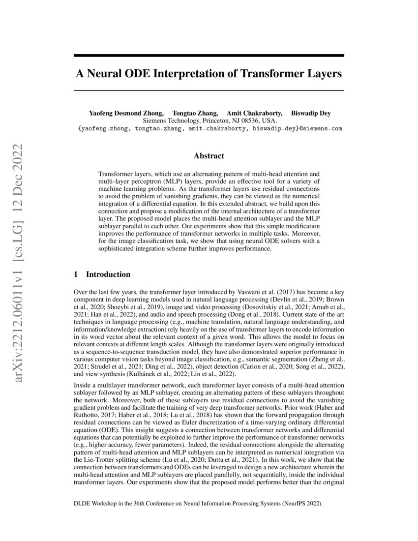 A Neural ODE Interpretation of Transformer Layers | DeepAI