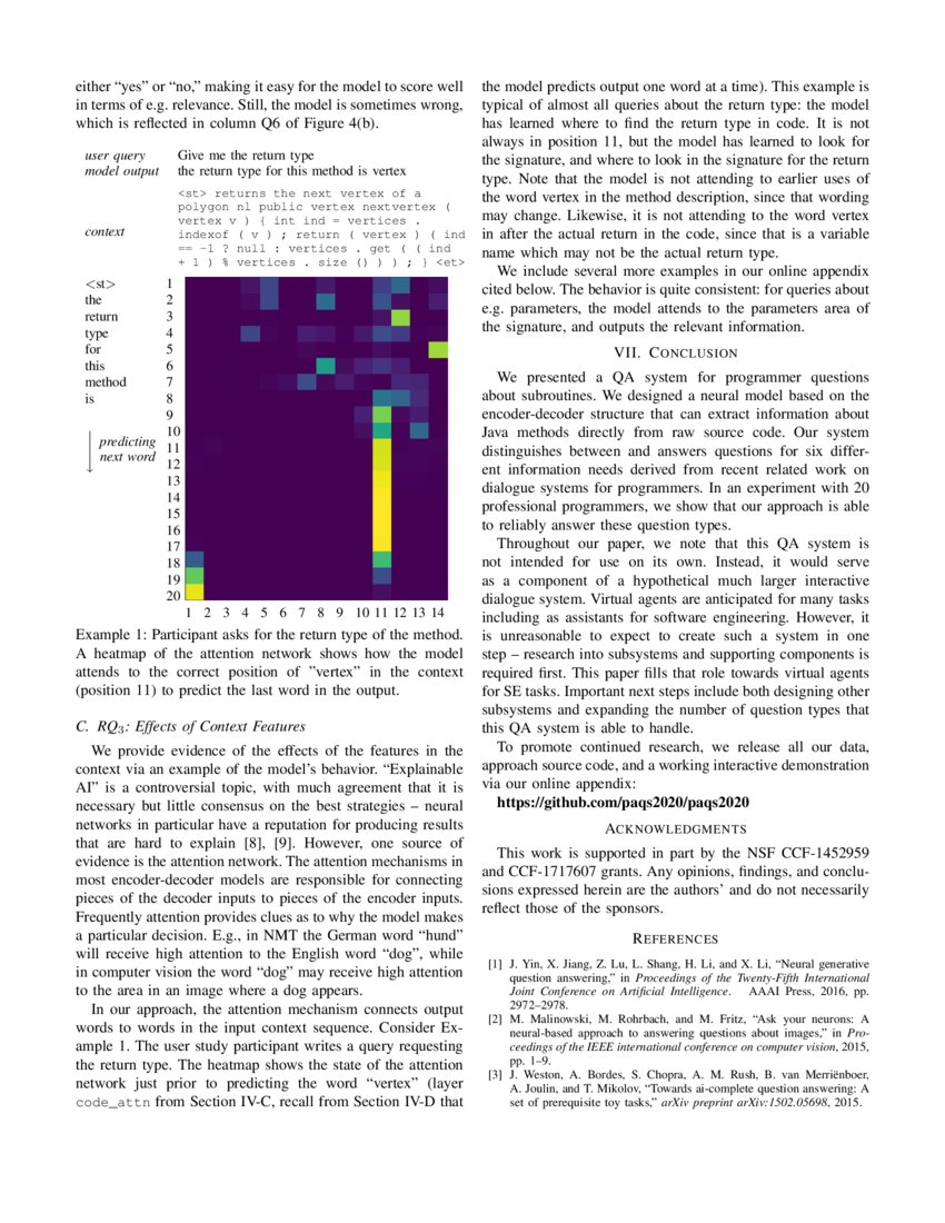 A Neural Question Answering System For Basic Questions About Subroutines Deepai