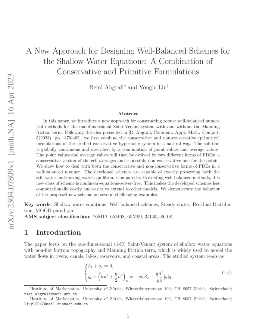 A New Approach For Designing Well Balanced Schemes For The Shallow Water Equations A