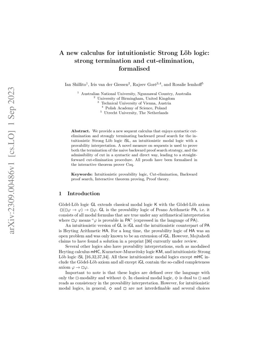 A new calculus for intuitionistic Strong Löb logic: strong termination and cut-elimination ...